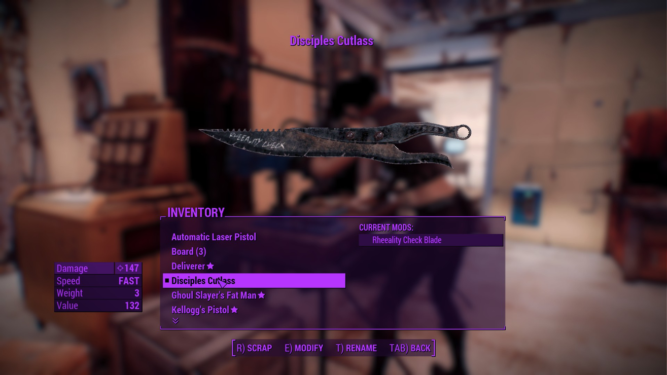 Skyrim Mods - Disciples Cutlass Blade Engraving - Rheeality Check - PC