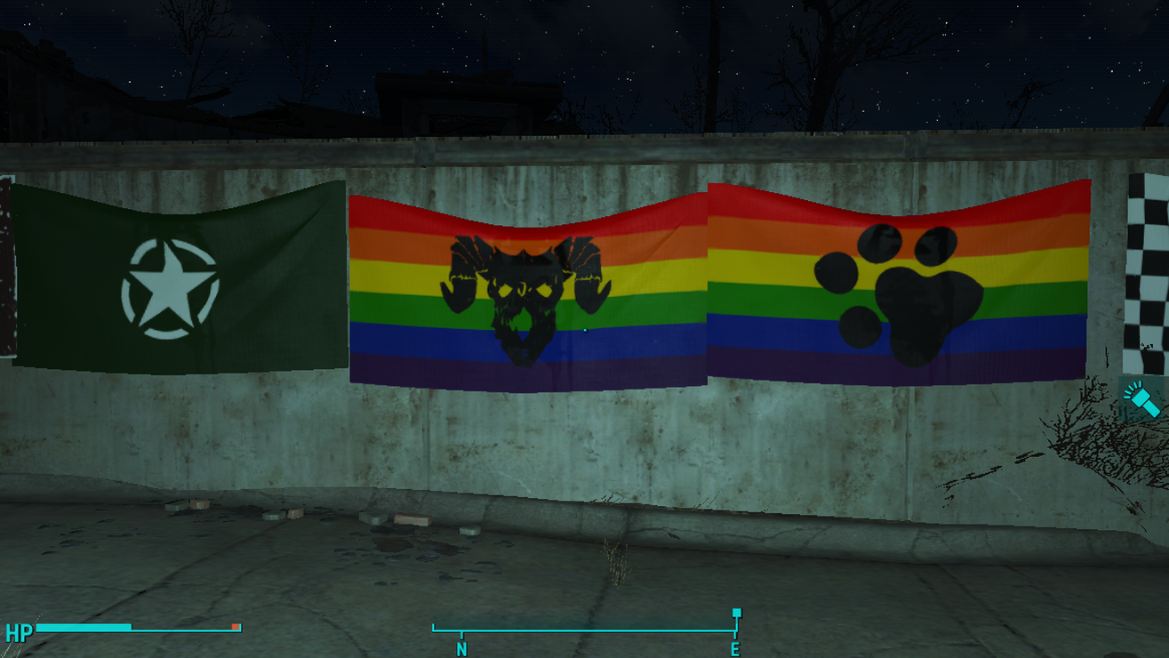 Skyrim Mods - Nimrout Deathclaw and Furry Pride Constructable Flags
